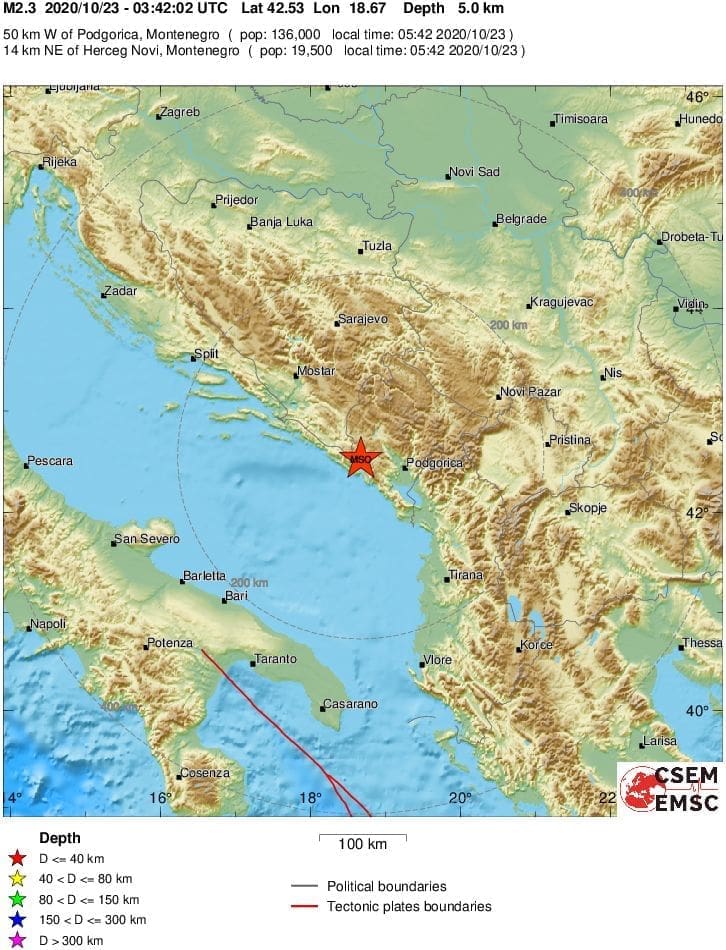Potres u Boki kotorskoj, zatresao se jug Hrvatske - DALMACIJA DANAS
