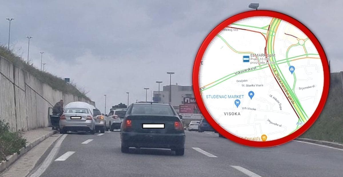 VELIKA KOLONA NA IZLAZU IZ SPLITA Nevjerojatna je gužva! Jedno vozilo je u kvaru, sporo se ...