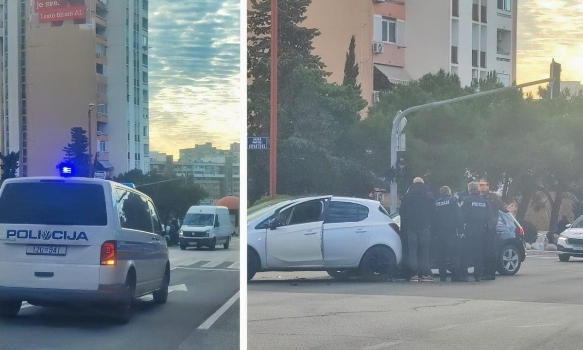 KRŠ I LOM NA KRIŽANJU BUŠIĆEVE I MATICE HRVATSKE Sudarila se dva automobila - DALMACIJA DANAS