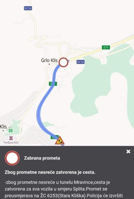 PROMETNA NESREĆA NA BRZOJ CESTI Zatvorena je prometnica! - DALMACIJA DANAS