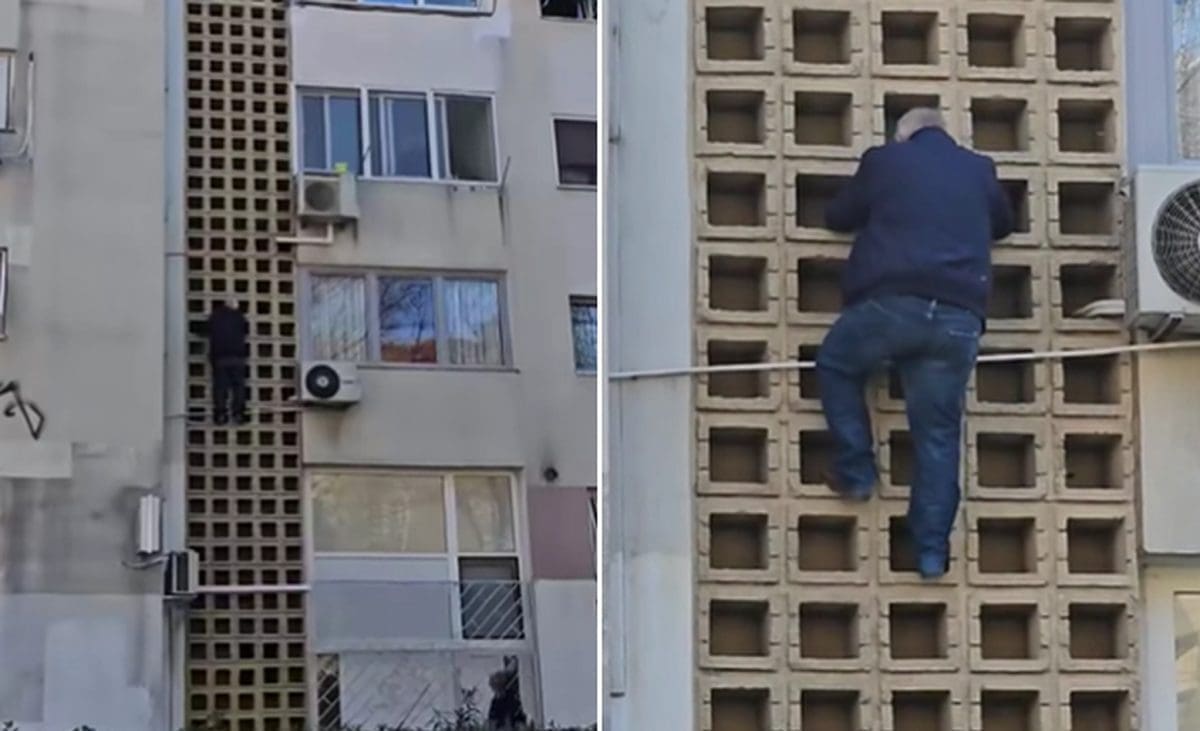 PRIZOR IZ SPLITA KAO IZ AKCIJSKIH FILMOVA Ovako se jedan muškarac spušta sa zgrade, snimka se ...