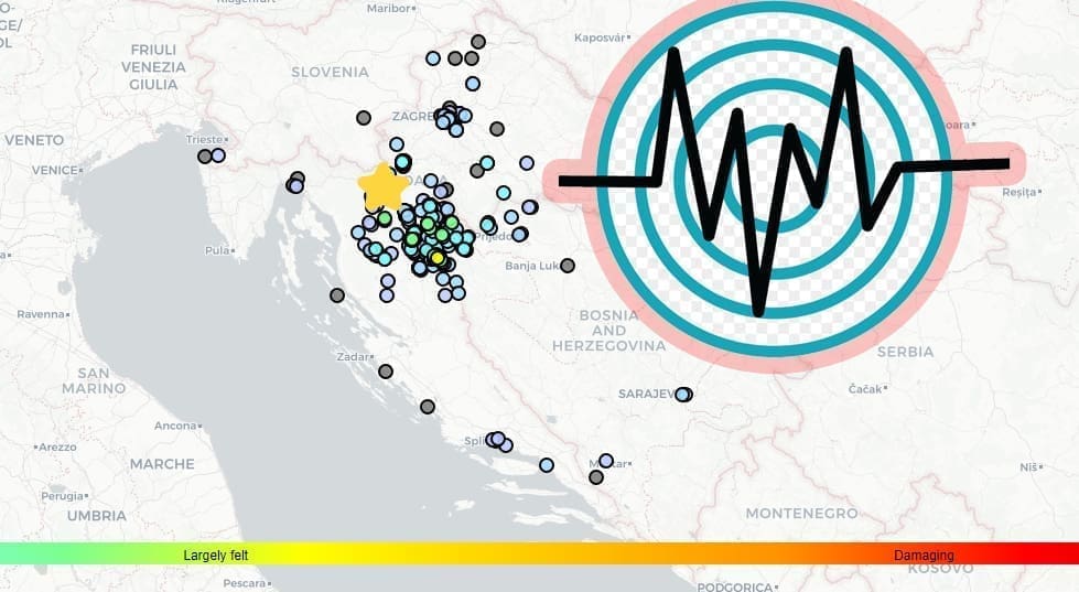 NOVI POTRES U HRVATSKOJ Ovaj je bio dosta južnije nego prvi: "Dobro zagrmjelo i streslo ...