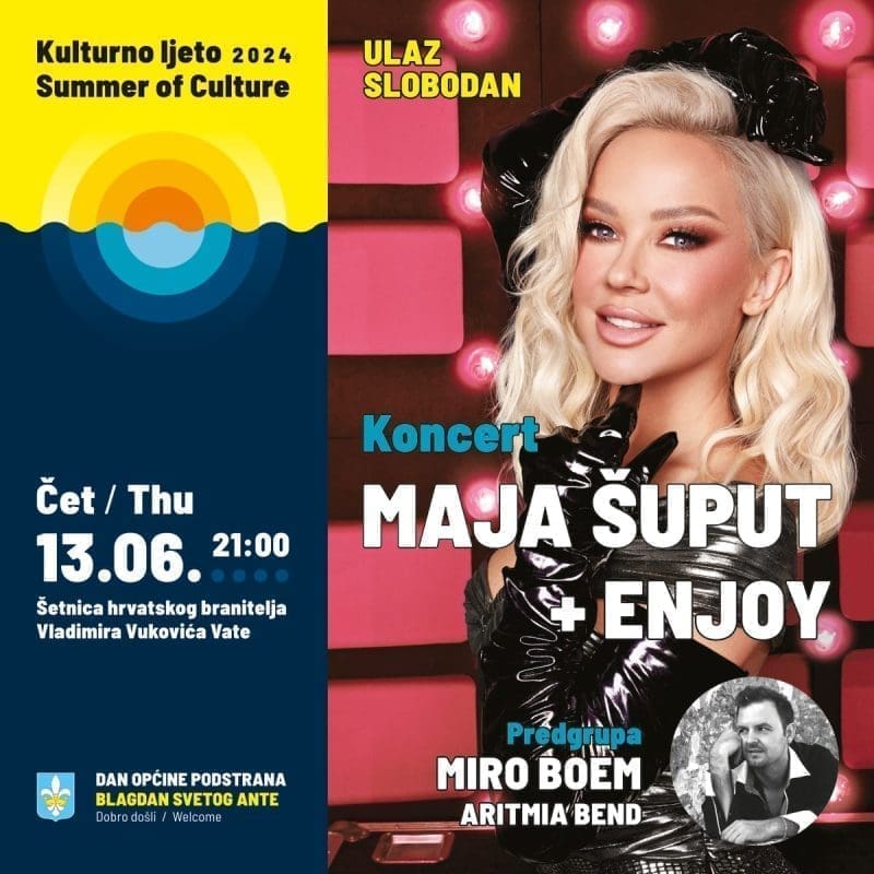 MAJA ŠUPUT SUTRA U PODSTRANI Donosimo kompletan program povodom Dana općine - DALMACIJA DANAS