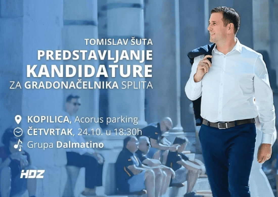 Pratite UŽIVO: Predstavljanje Tomislava Šute za službenog HDZ-ov kandidata za gradonačelnika ...